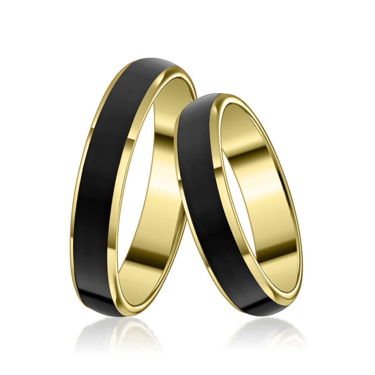 Verighete din aur galben si alb 18kt cu diamant L 024 @Sabion