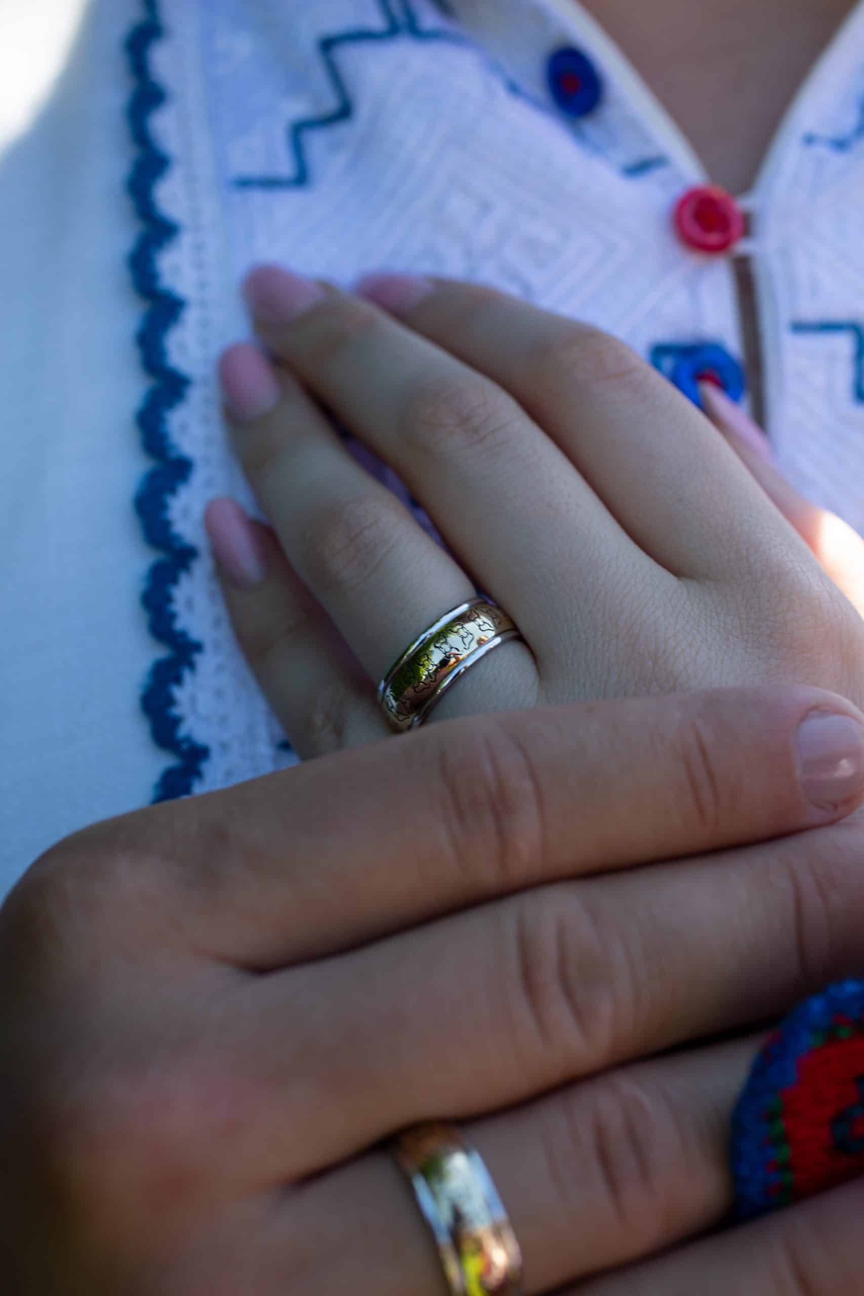 Verighete tradiționale Miorițe, COD 5/2, model antistres, aur 14 kt ...